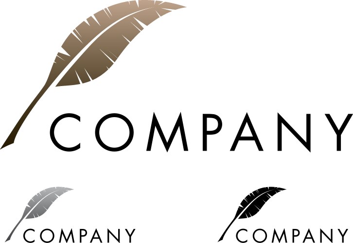 Feather with ink lettering Royalty Free Vector Image