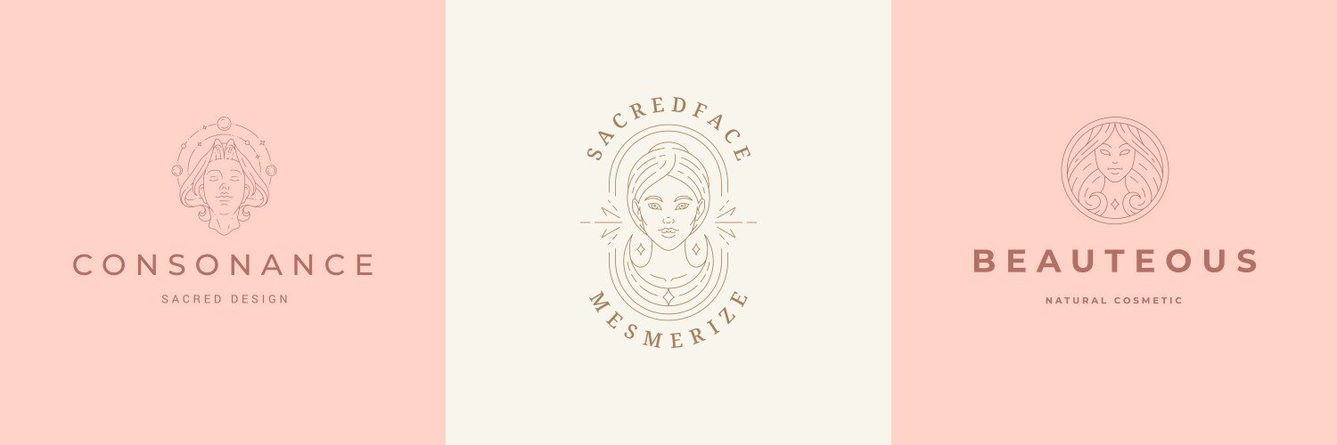 Feminine logos emblems design templates set Vector Image