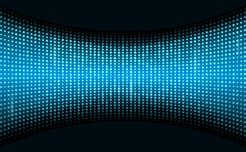 Curved led screen digital stadium scene glowing Vector Image