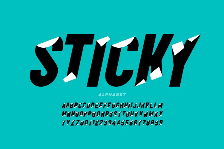 Flip style font design alphabet letters Royalty Free Vector