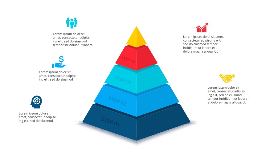 Pyramid infographic template Royalty Free Vector Image
