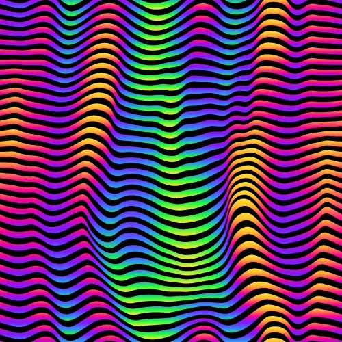 Ultraviolet neon wavy lines seamless pattern Vector Image