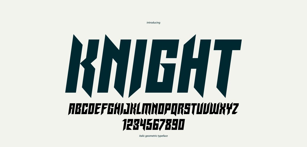 Sharp and bold gothic font for logo creation of Vector Image