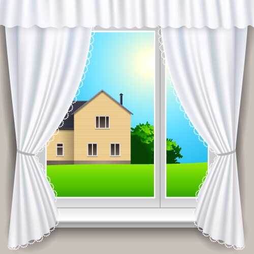 Night window icon cartoon style Royalty Free Vector Image