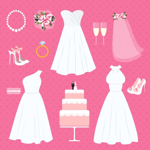 Wedding dress style Royalty Free Vector Image - VectorStock