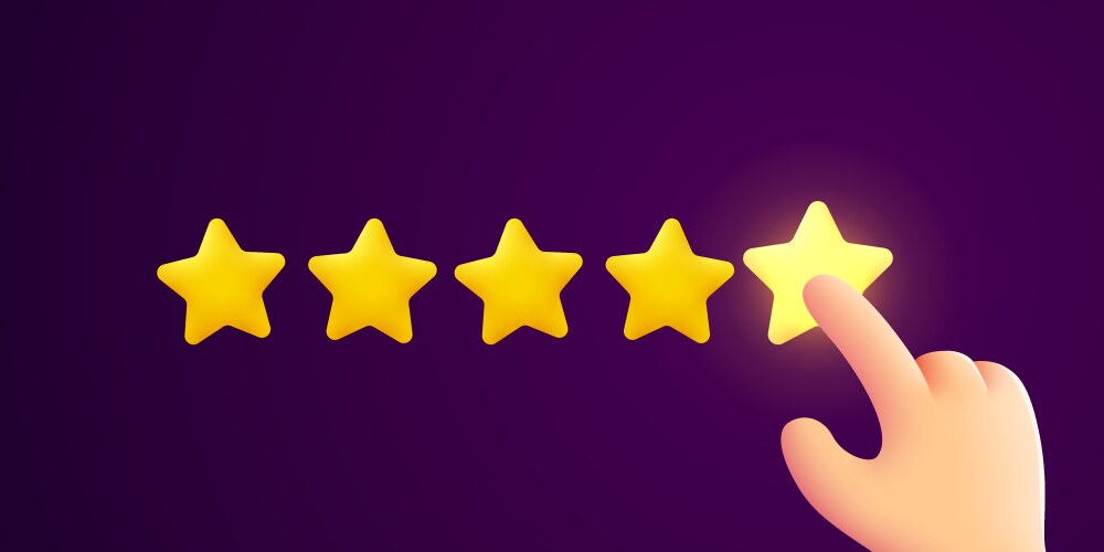 3d star rating cartoon Royalty Free Vector Image