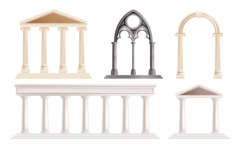 Realistic white antique column Royalty Free Vector Image