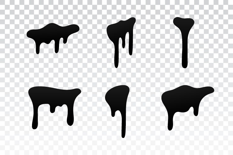 Dripping liquid outline on a transparent Vector Image