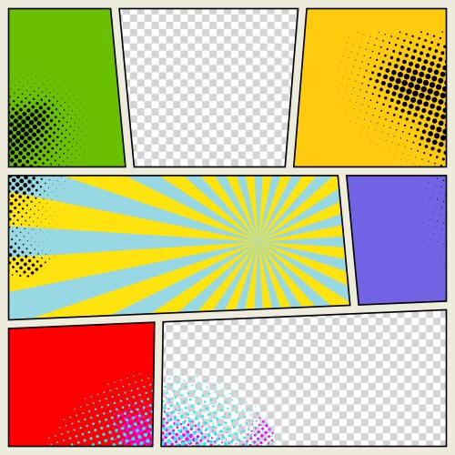 Pop art comic book strip background Royalty Free Vector