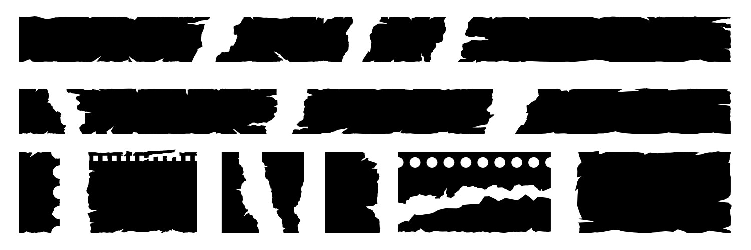 Set of different jagged paper border textures Vector Image