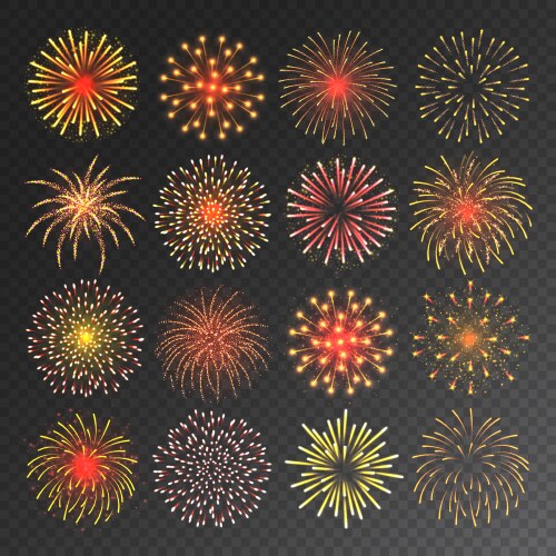 Colorful fireworks frame Royalty Free Vector Image