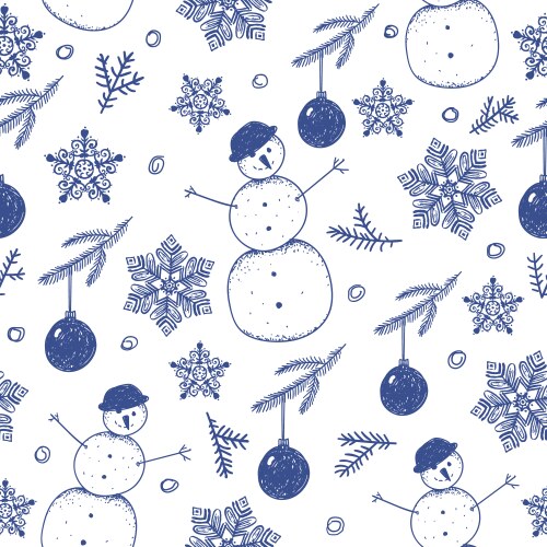Hand drawn snowflakes Royalty Free Vector Image