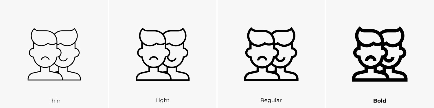 Human evolution icon thin light regular and bold Vector Image
