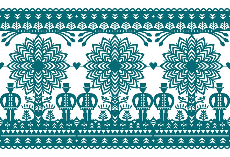 Polish folk art wycinanki design elements Vector Image