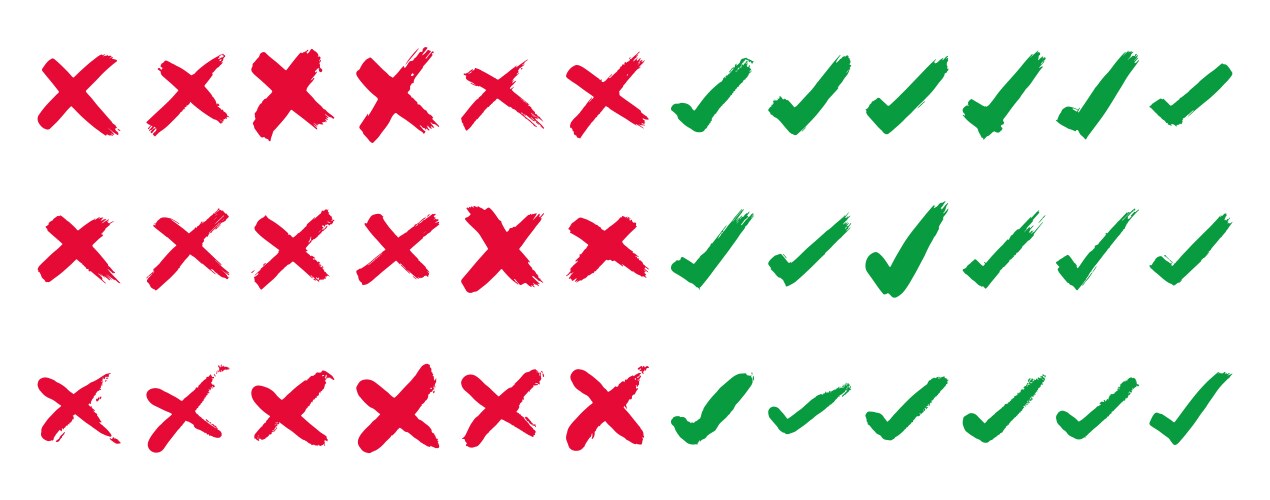 Correction Mark and X Vector Images (over 2,600)