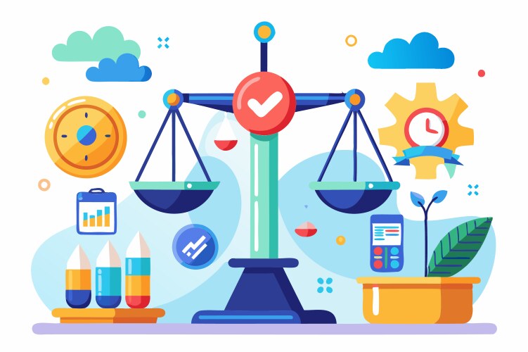 Balanced decision making Royalty Free Vector Image