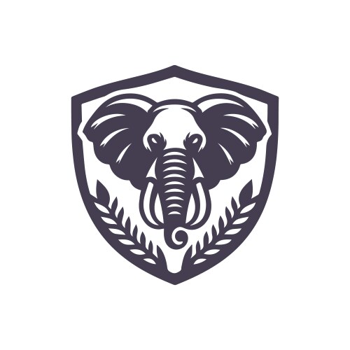 Elephant shield logo Royalty Free Vector Image