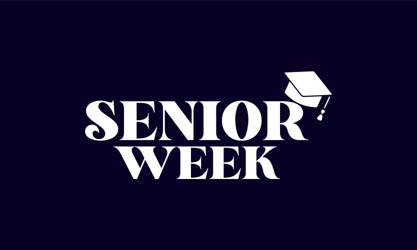 Colorful background with senior week text design Vector Image