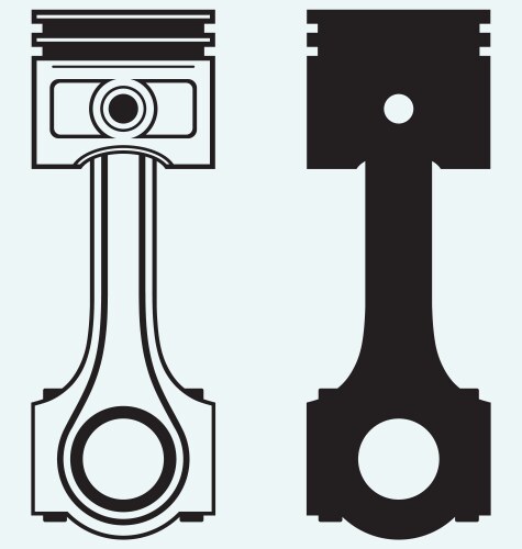 Vintage car engine piston template Royalty Free Vector Image