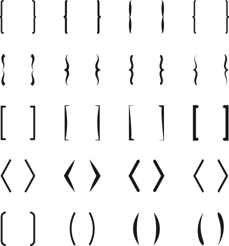 Hand drawn of square brackets Royalty Free Vector Image