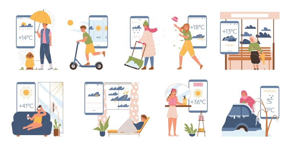 Male weather forecaster showing precipitation Vector Image