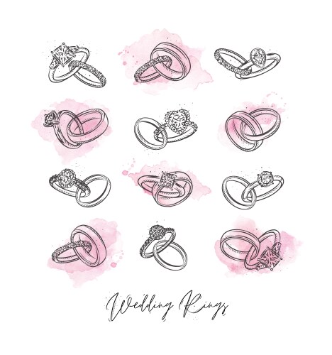 Wedding rings Royalty Free Vector Image - VectorStock