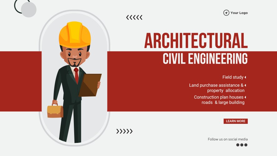 Architectural civil engineering landscape banner Vector Image