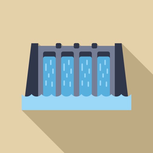 Hydroelectric power plant generating electricity Vector Image