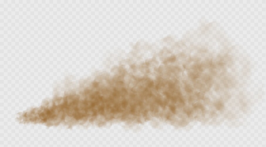 Realistic dust clouds isolated on white background