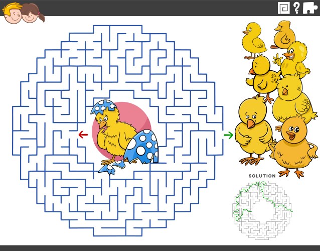 Jigsaw puzzle game with bunnies and chicks easter Vector Image