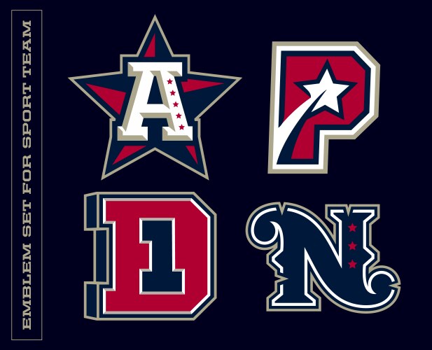 Modern professional letter emblems for sport teams