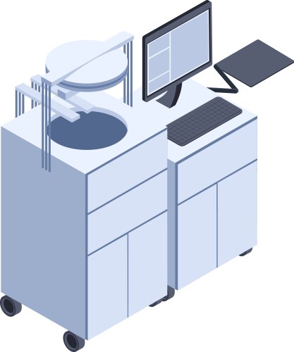 Semiconductor production icon set Royalty Free Vector Image