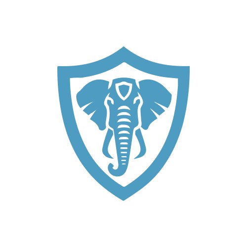 Elephant shield logo Royalty Free Vector Image