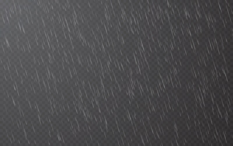 Rain drops on transparent background falling Vector Image