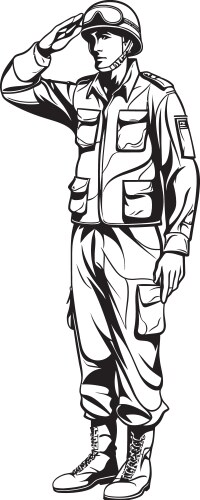 Respect rendered saluted soldier icon design Vector Image