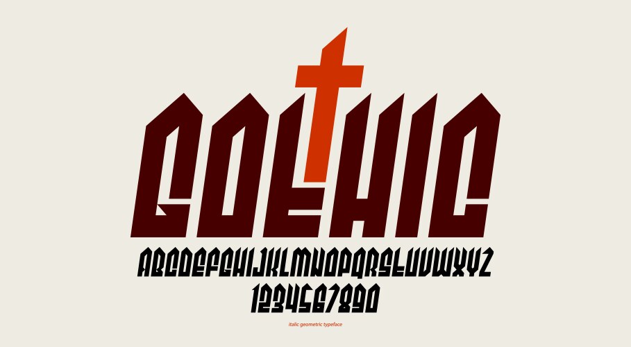 Sharp and bold display italic font for logo Vector Image