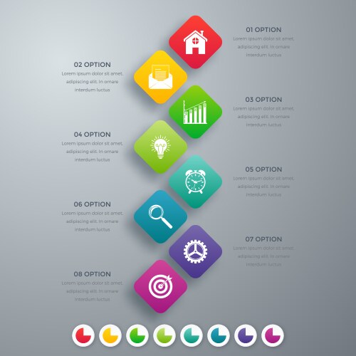 Business infographic tab Royalty Free Vector Image