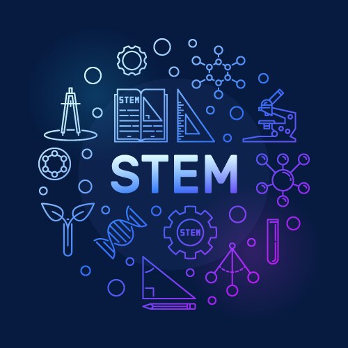 Stem round modern in outline Royalty Free Vector Image