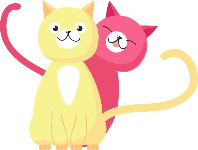 Two very cute cats Royalty Free Vector Image - VectorStock