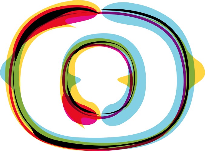 Colorful font letter o Royalty Free Vector Image