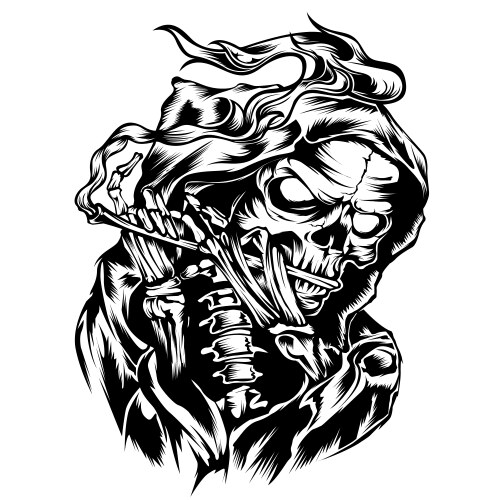 Black death with scythe Royalty Free Vector Image
