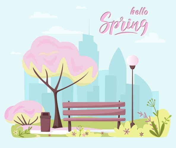 City spring park Royalty Free Vector Image - VectorStock