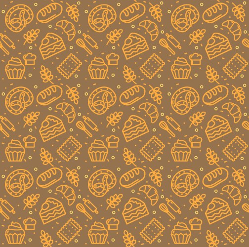 Sweets and bakery pattern background Royalty Free Vector