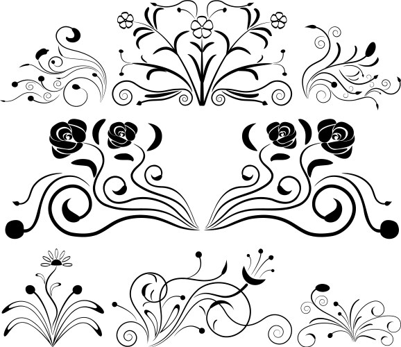 Floral scroll Royalty Free Vector Image - VectorStock