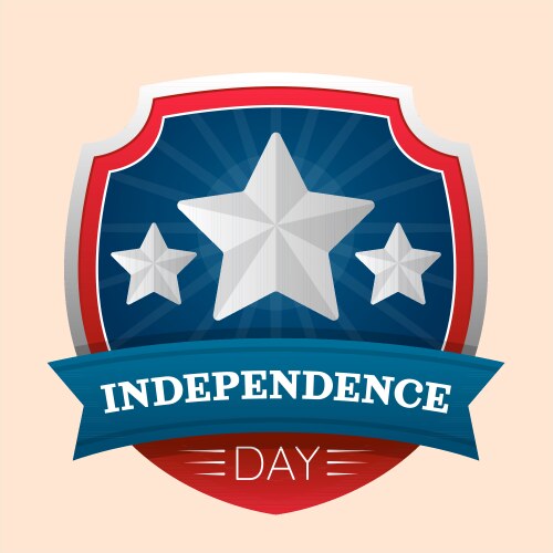 Independence day badge design Royalty Free Vector Image