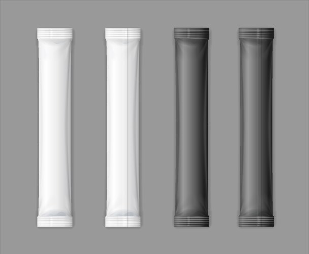 Realistic packaging sachet stick broken Royalty Free Vector