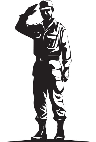 Salute sentry saluted soldier emblem bravery Vector Image