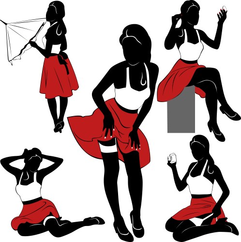 Sexy girl silhouettes Royalty Free Vector Image