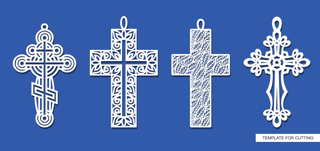 A set templates for laser cutting openwork Vector Image