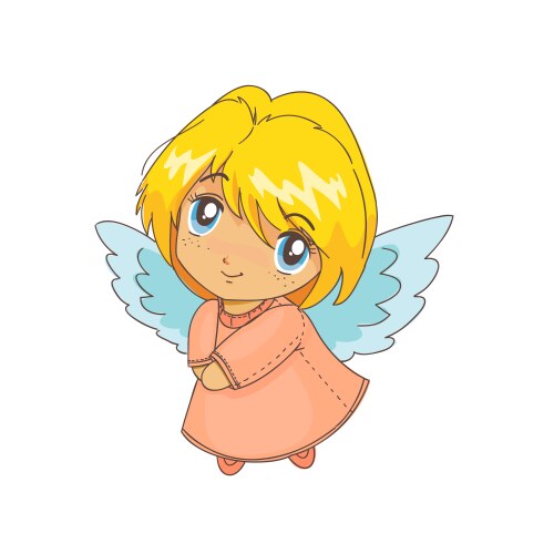 Cute cartoon of an angel Royalty Free Vector Image